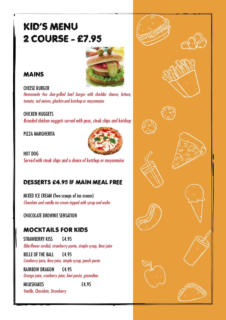 Evening Menu - Flames Steakhouse Darwen